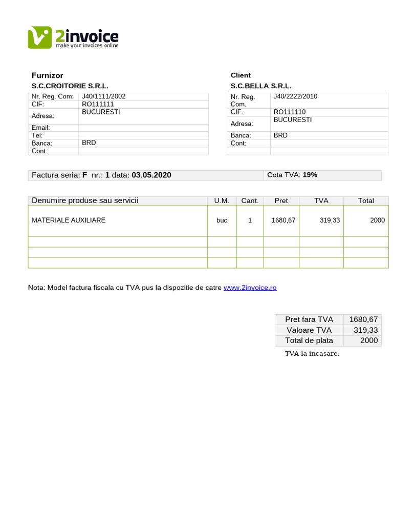 MODEL DE FACTURA | PDF
