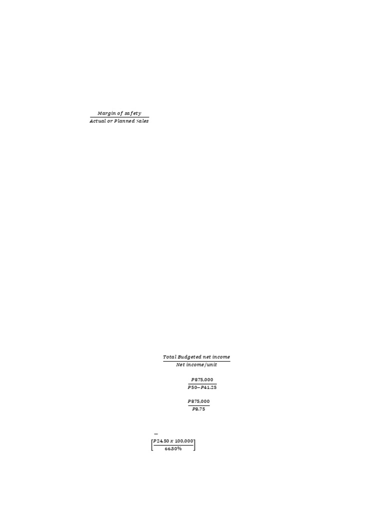 Lecture Guide B 1 Unit 1 Cost Volume Profit Analysis | PDF | Leverage (Finance) | Economics