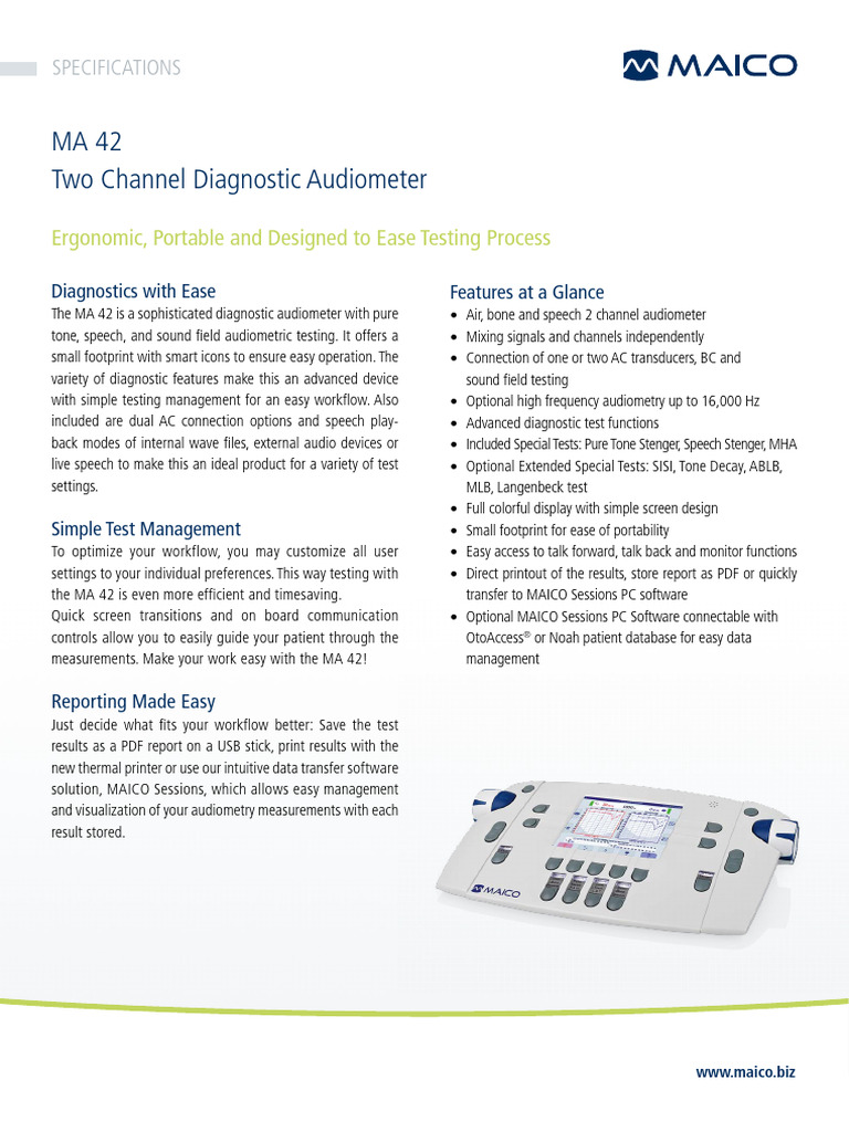 Maico Datasheet Ma42 en 04-22 | PDF | Headphones | Electronics
