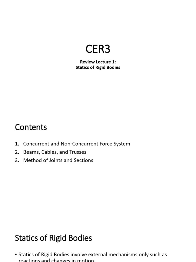 Review Lecture 1 Statics of Rigid Bodies With Centroid and Inertia | PDF | Motion (Physics ...