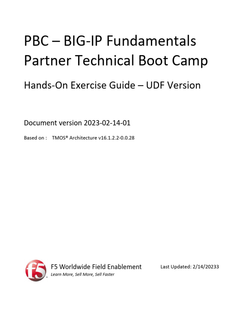 TTT BIG-IP PBC BIG-IP Fundamentals Workbook - UDF - v230214-01 | PDF ...