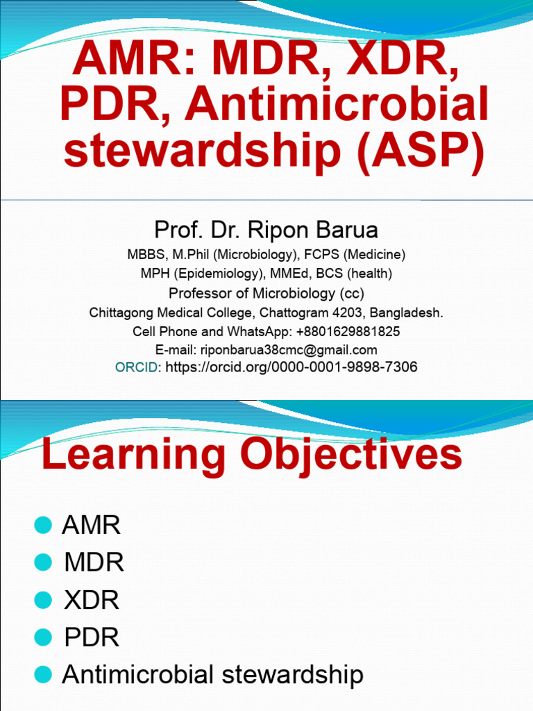 Understanding MDR, XDR, PDR in AMR | PDF | Antimicrobial Resistance ...