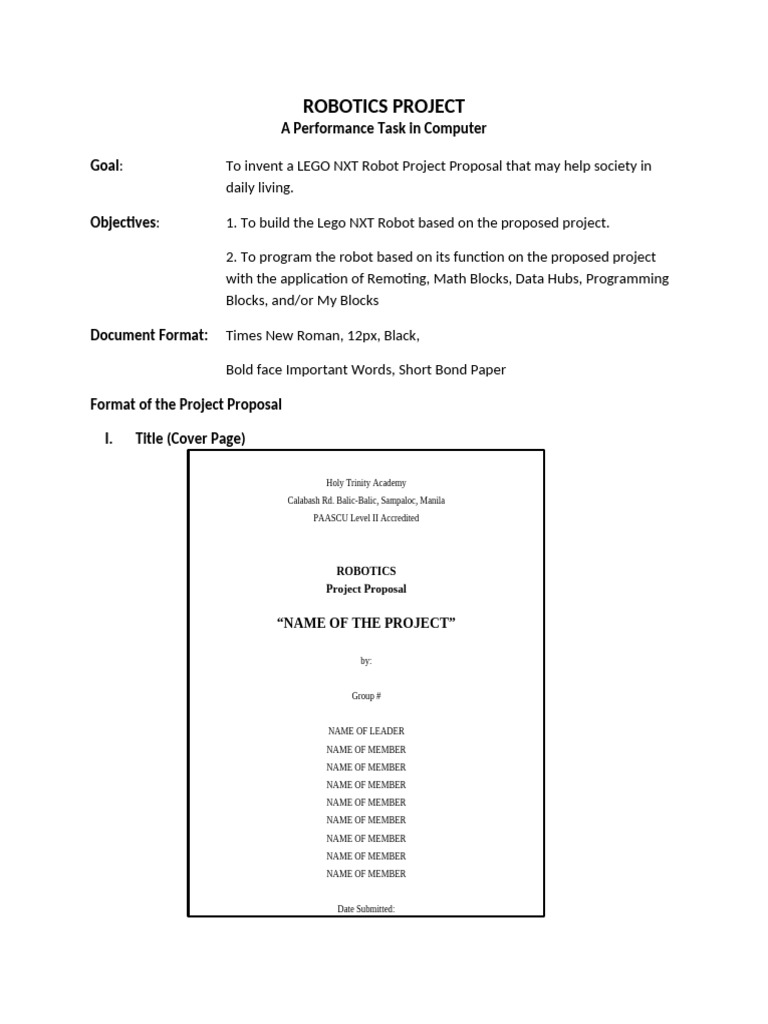 ROBOTICS PROJECT Proposal Peta | PDF