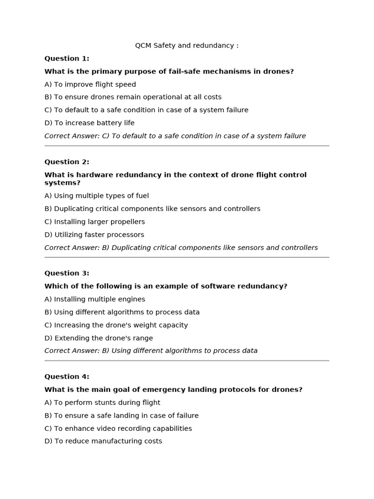 Activities Safety and Redundancy | PDF | Unmanned Aerial Vehicle | Safety