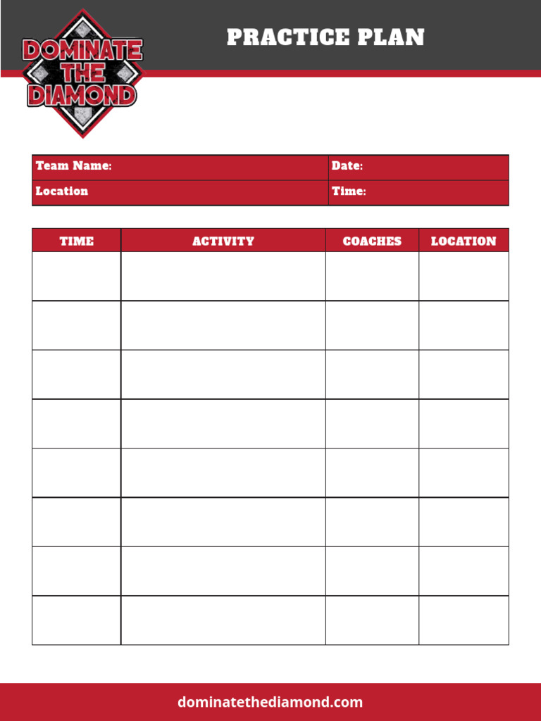 Practice Plan for Team Activities | PDF