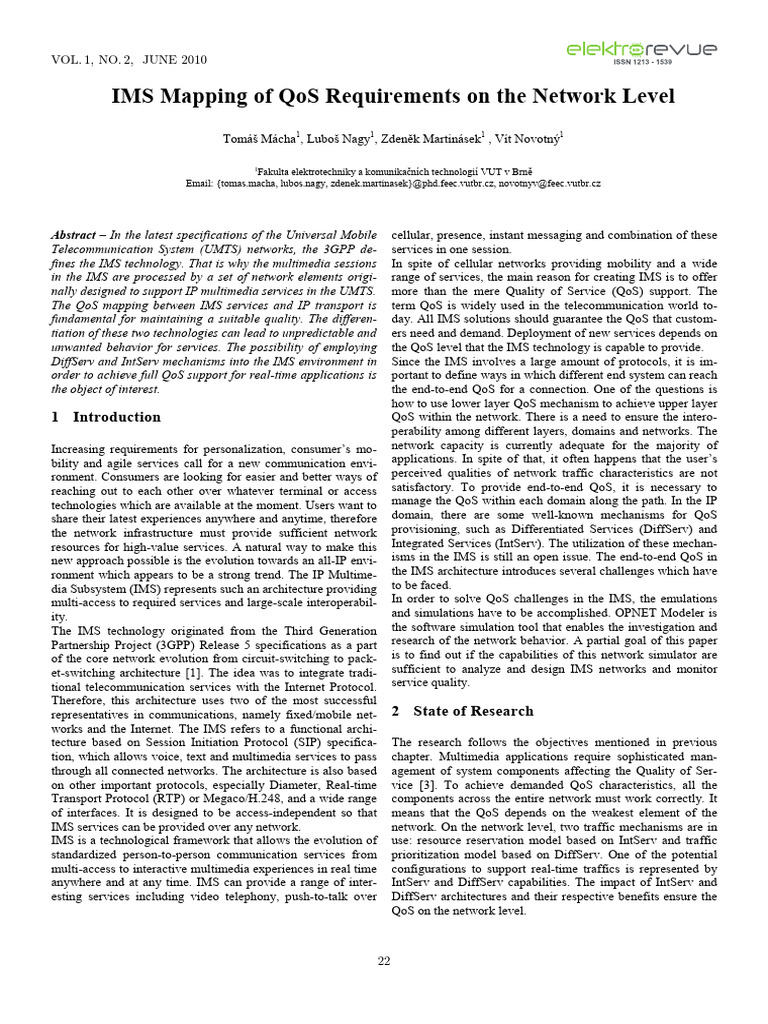 IMS Architecture and QoS Management | PDF | Quality Of Service ...
