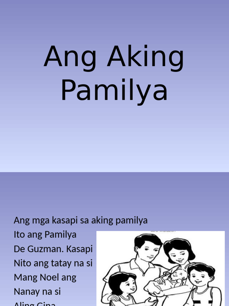 Ang Aking Pamilya - AP 1 | PDF