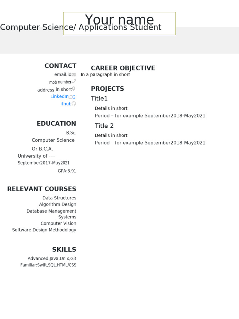 Resume Format | PDF