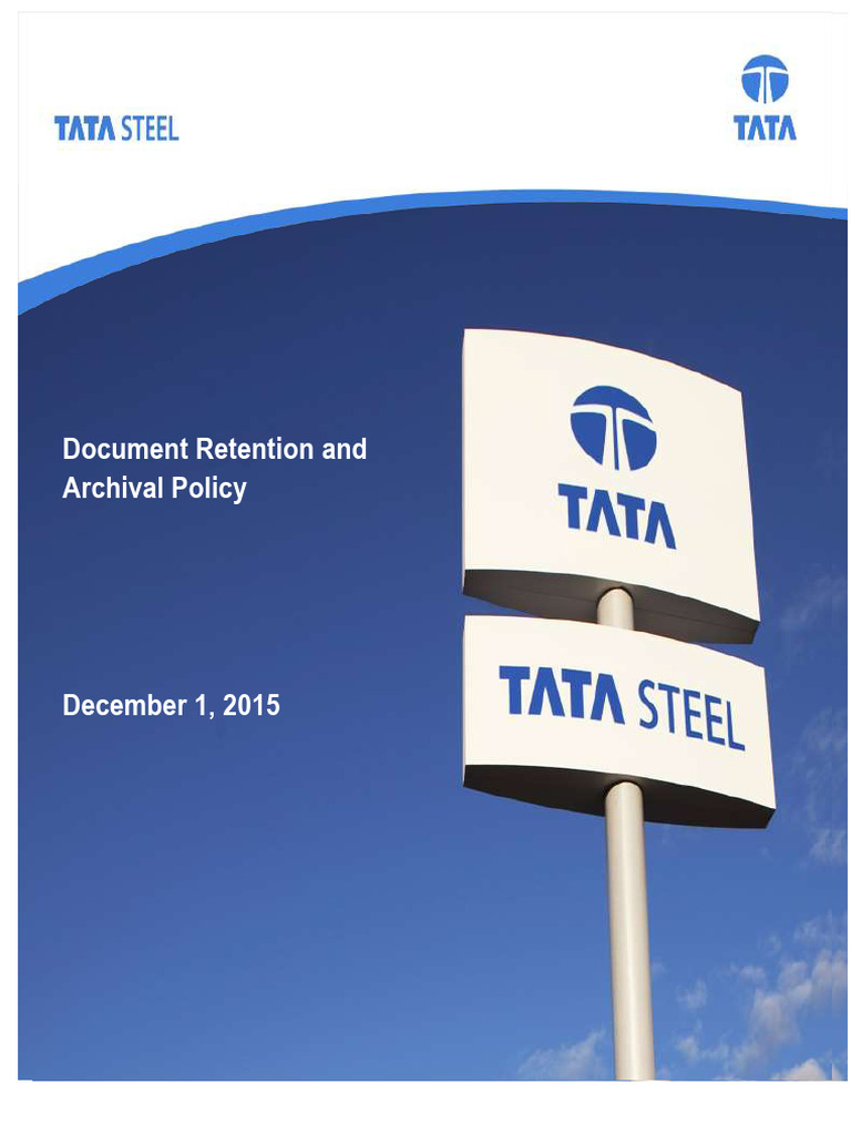 Tata Steel Document Retention Policy | PDF | Intellectual Property ...