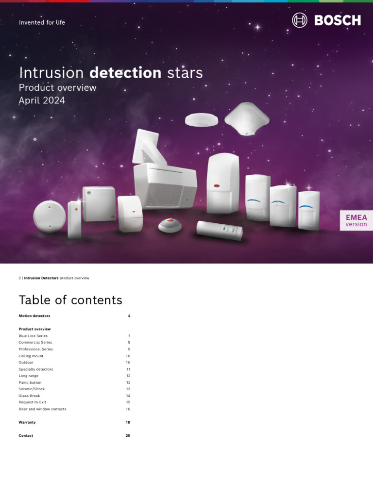 Intrusion Detectors Product Overview | PDF | Sensor | Equipment
