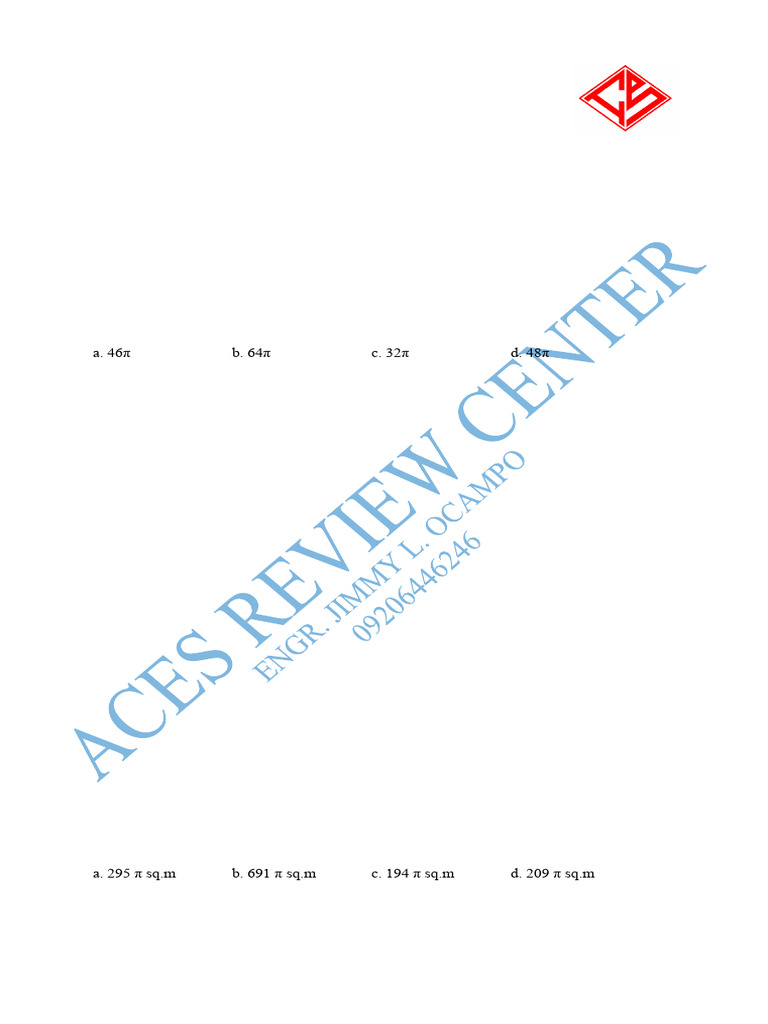 Ref Math 4 Solid Mensr. With Answer | PDF | Sphere | Geometric Objects
