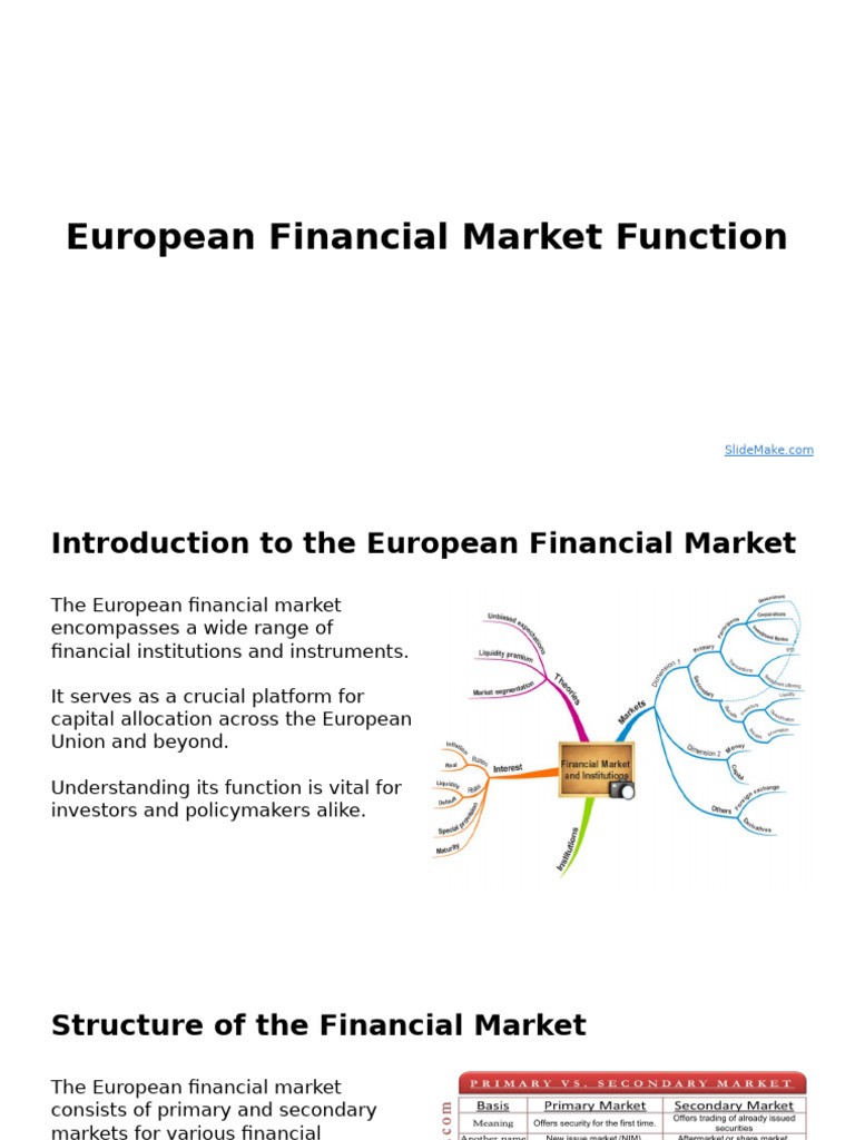 Overview of the European Financial Market | PDF | Financial Markets ...
