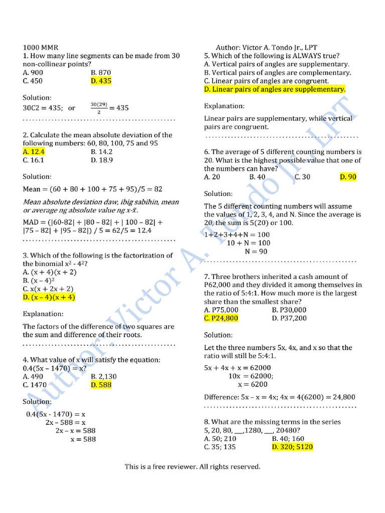 1000 Math Drills | PDF