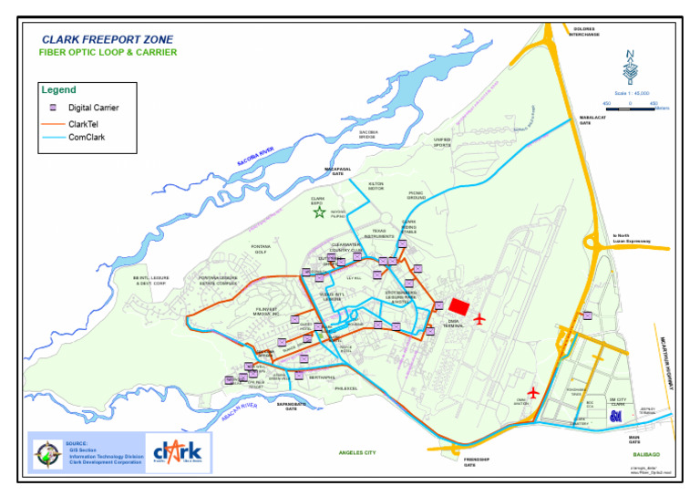 Clark Freeport Zone Fiber Optic Map | PDF