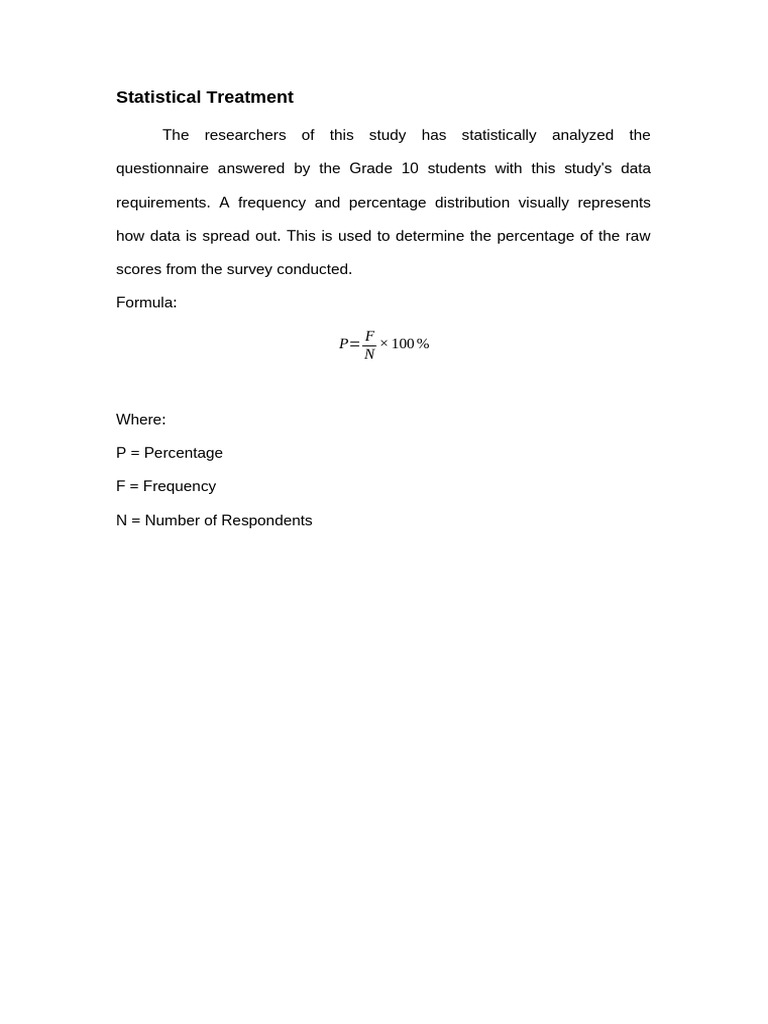 Statistical Treatment | PDF