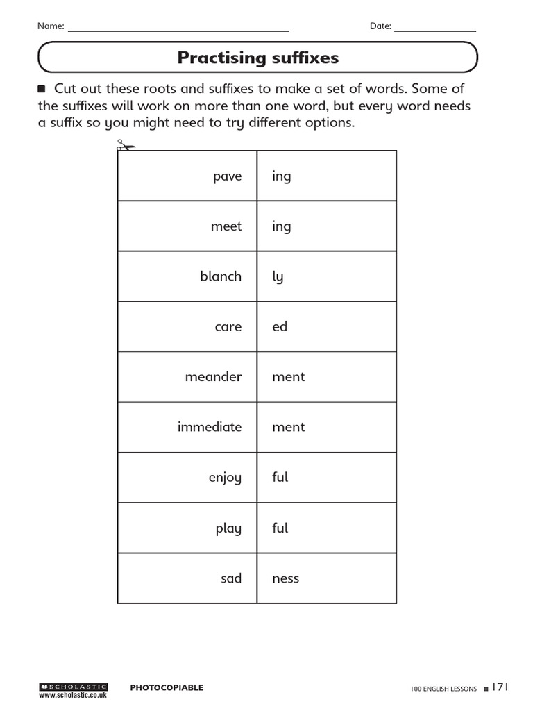 Practising Suffixes | PDF