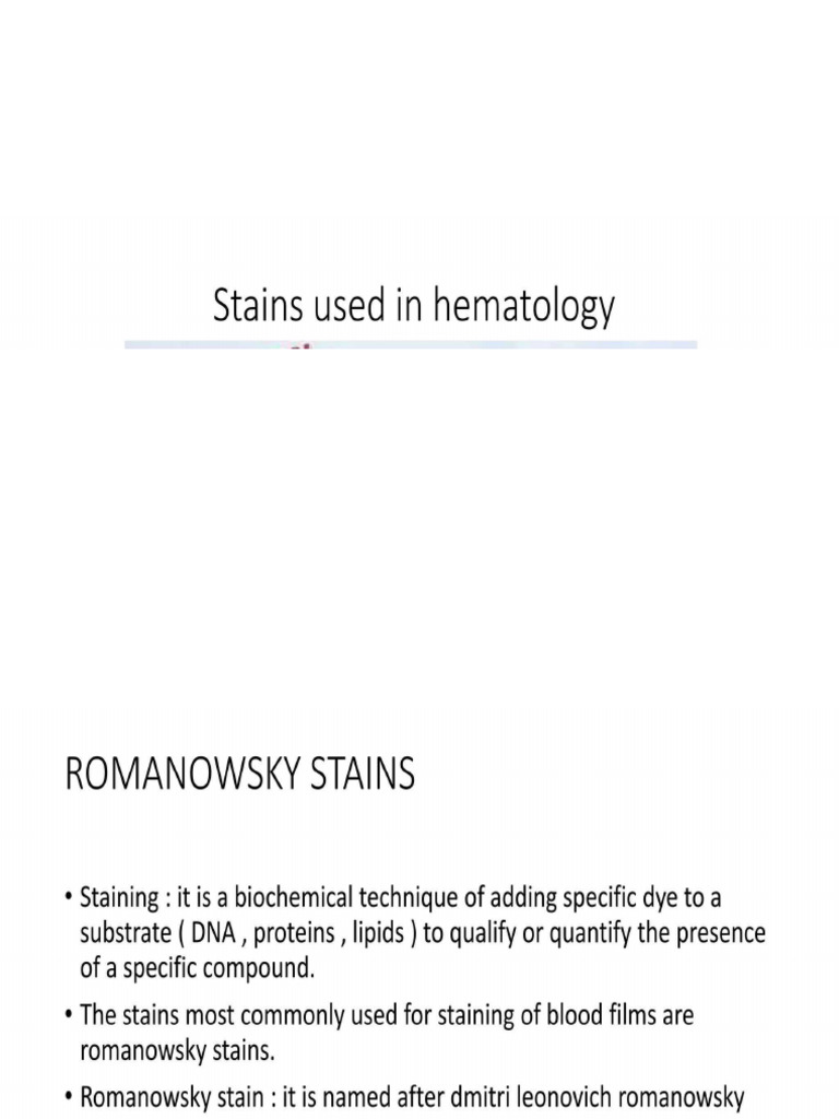 Stains Used in Hematology | PDF