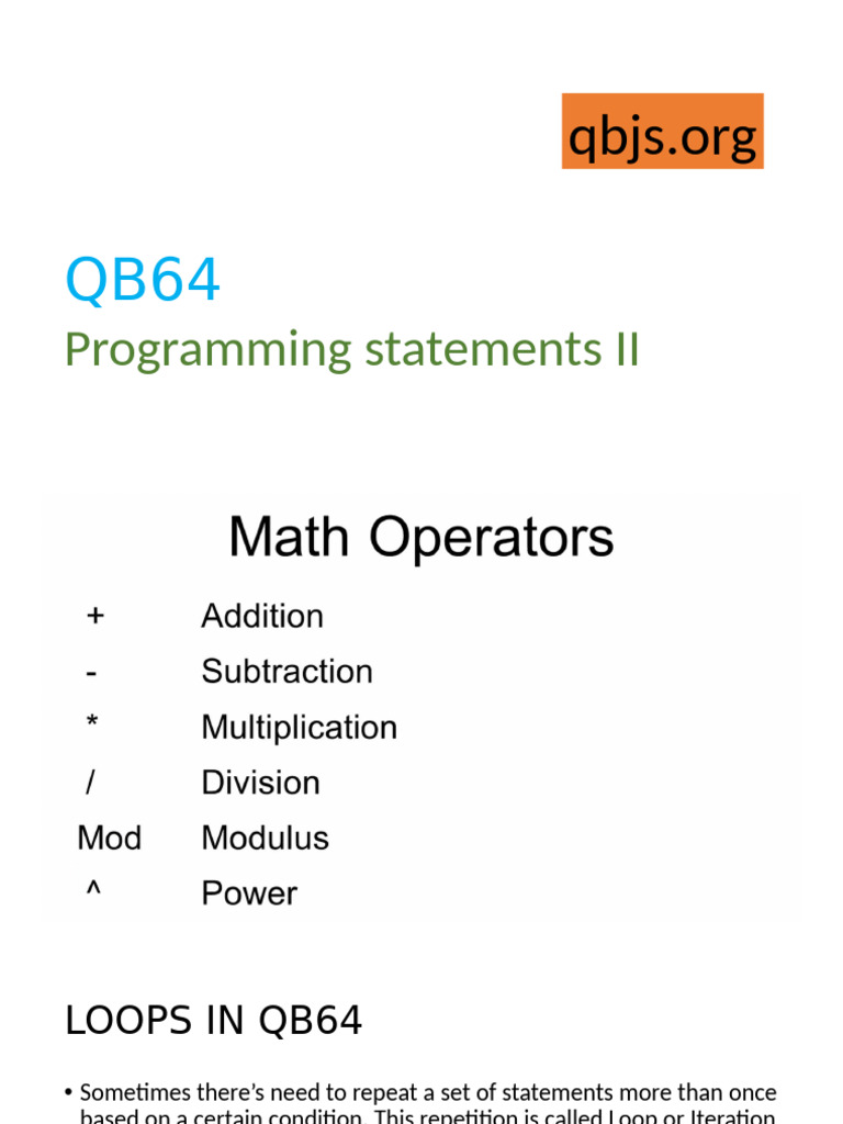 QB64 - Programming Statements II | PDF