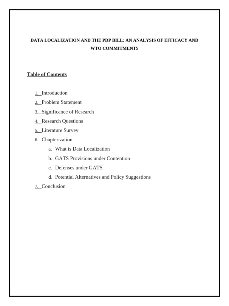 Data Localization and The PDP Bill - An Analysis of WTO Commitments ...