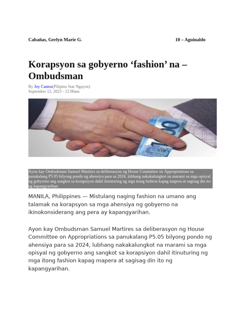 ESP-ASSIGNMENT | PDF | Bribery | Morality