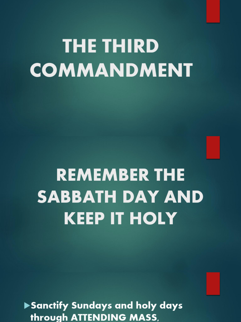 The 3RD and 4TH Commandment | PDF