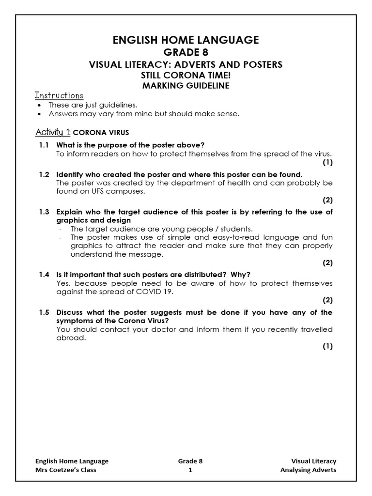 Grade 8 Adverts Analysis Guide | PDF | Advertising | Human Communication