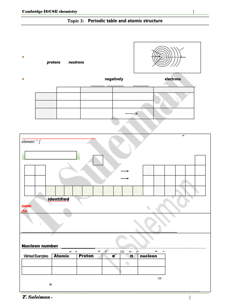 IGCSE Chemistry: Atomic Structure & Isotopes | PDF | Isotope | Atoms