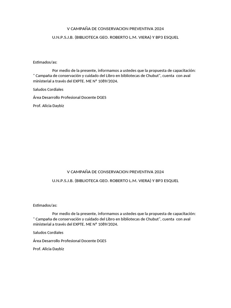 V Campaña de Conservacion Preventiva 2024 | PDF