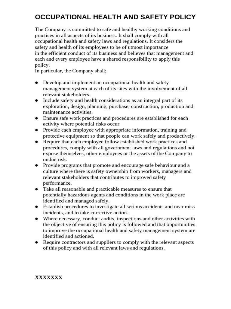 OHSE Policy | PDF