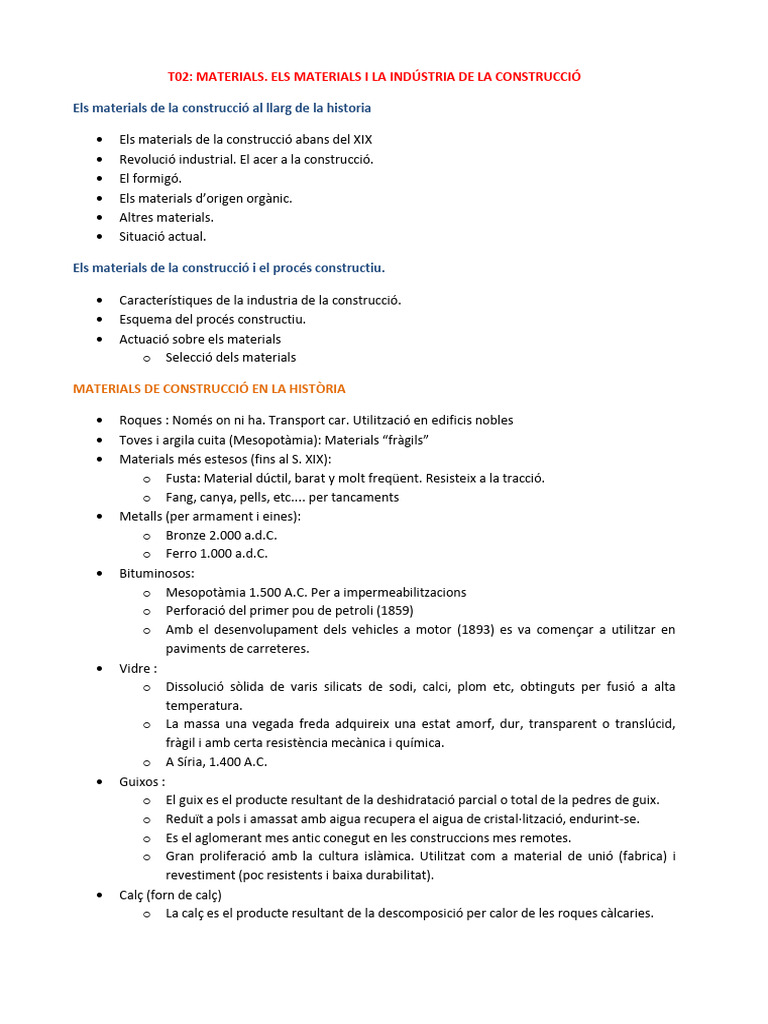 t02 Materials | PDF