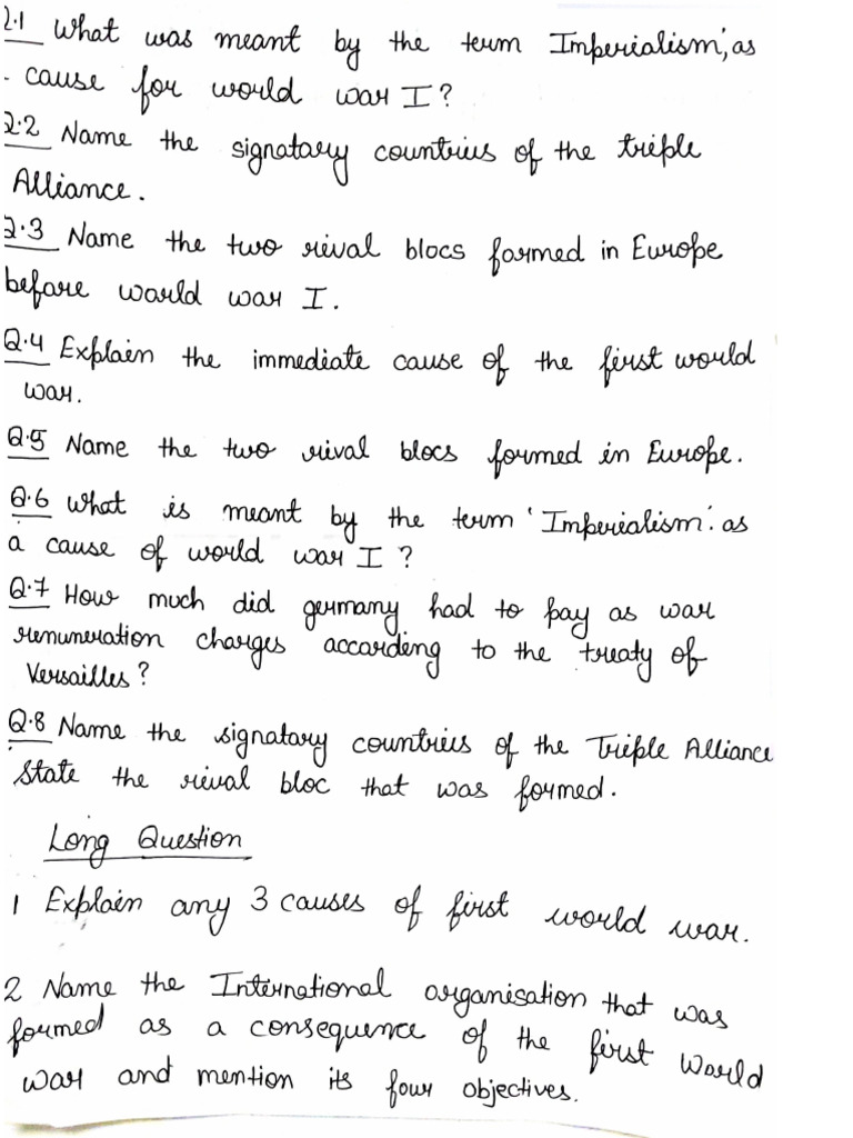 First World War ICSE Class 10 | PDF