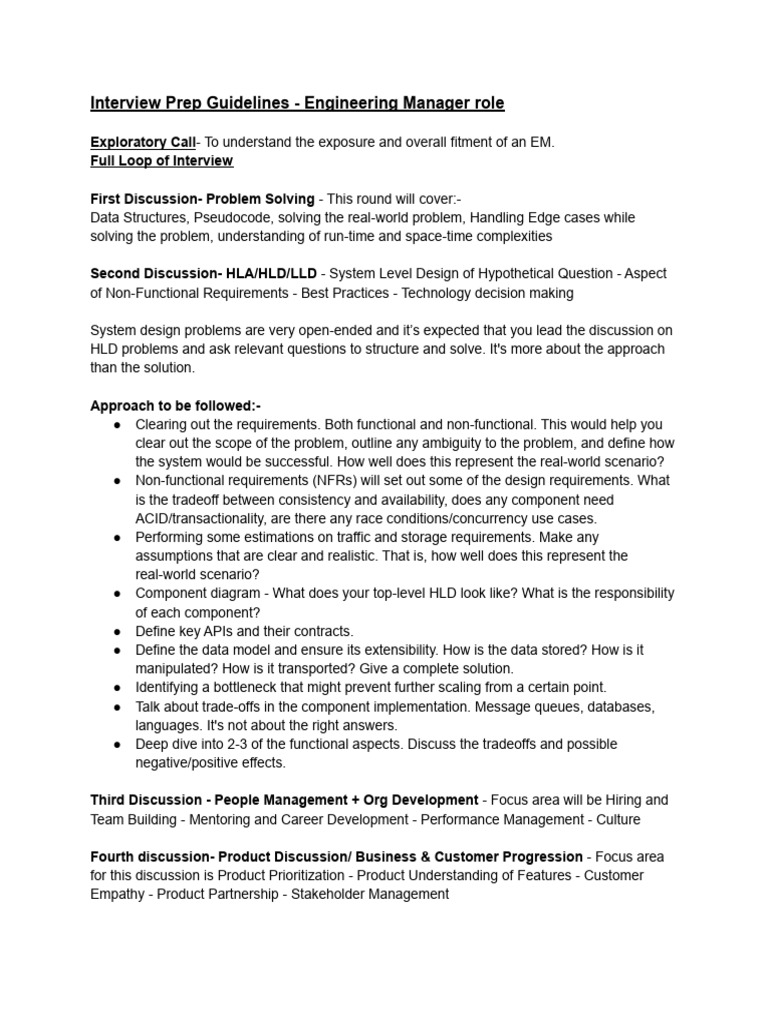 Interview Prep Guideline- EM+ (1) (1) (1) (1) | PDF | Databases | Computing