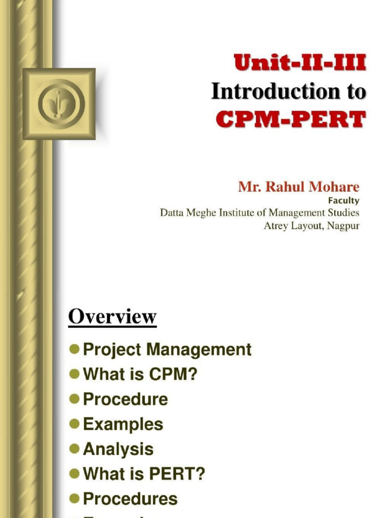 Pert CPM Industrial Engg | PDF