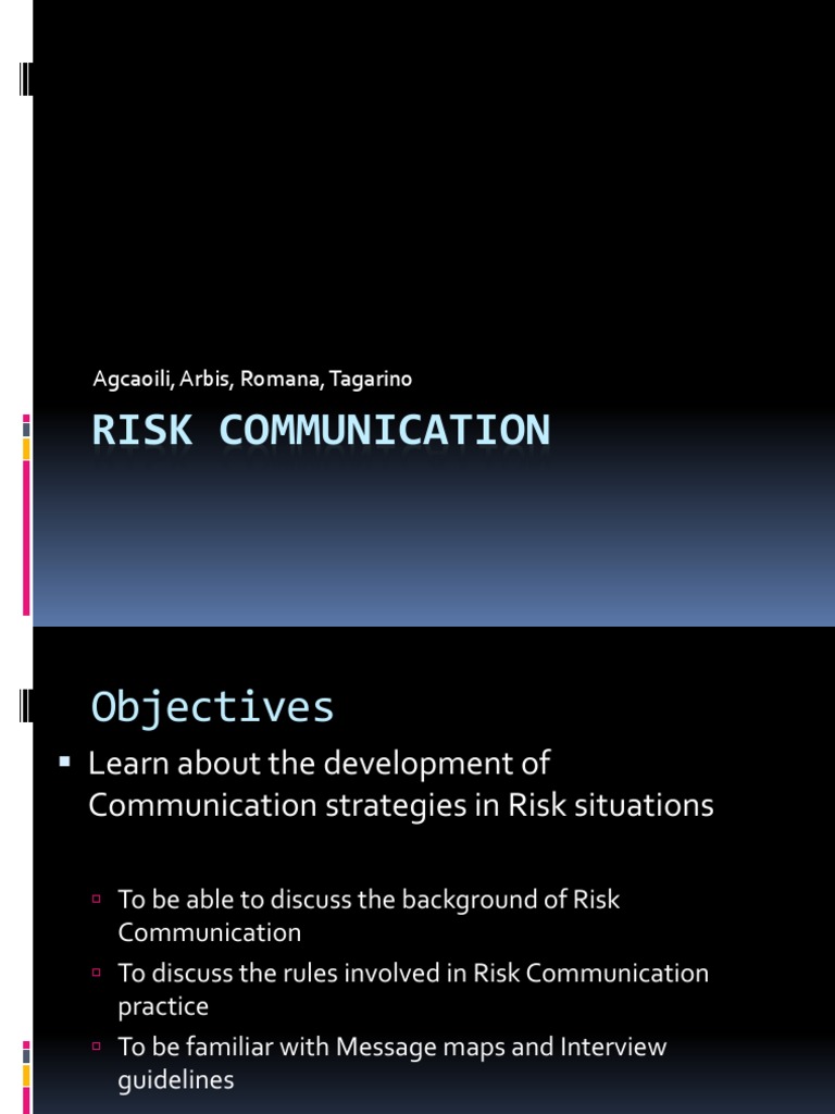 Effective Risk Communication Strategies | PDF | Risk Management | Risk