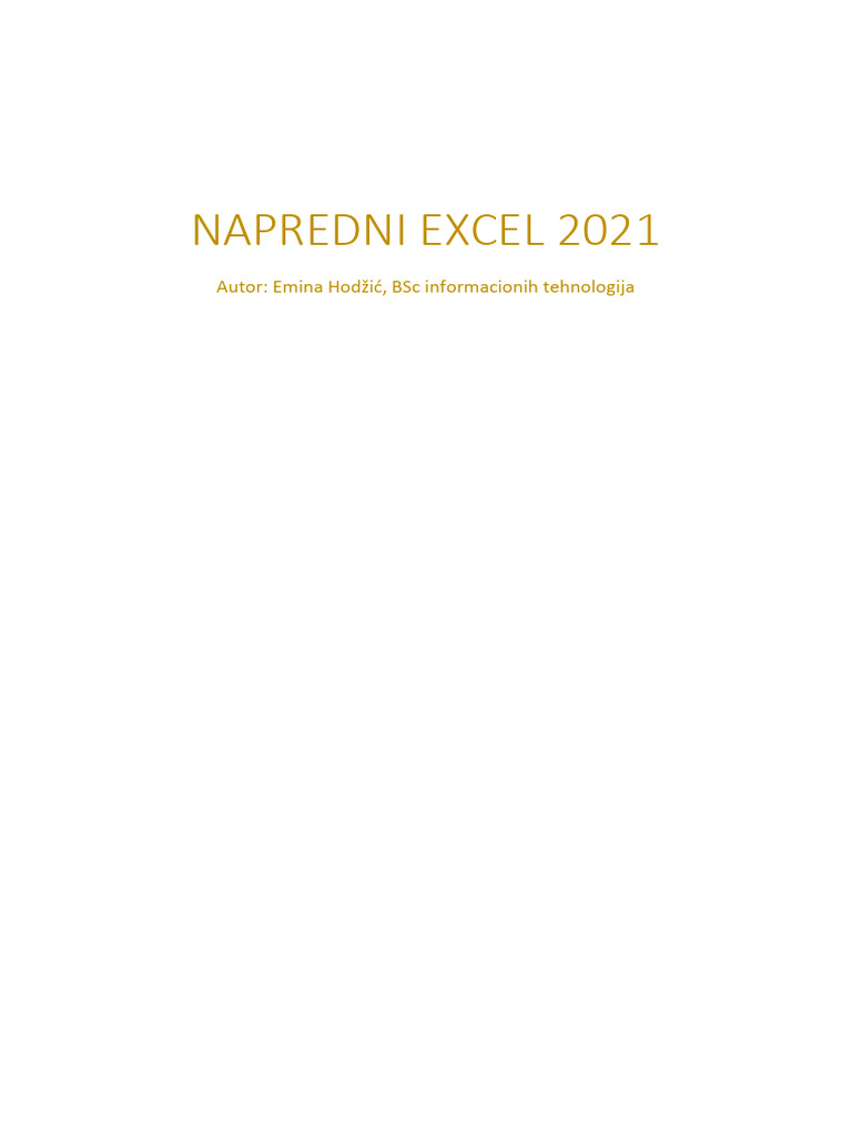 Napredni MS Excel 2021 | PDF