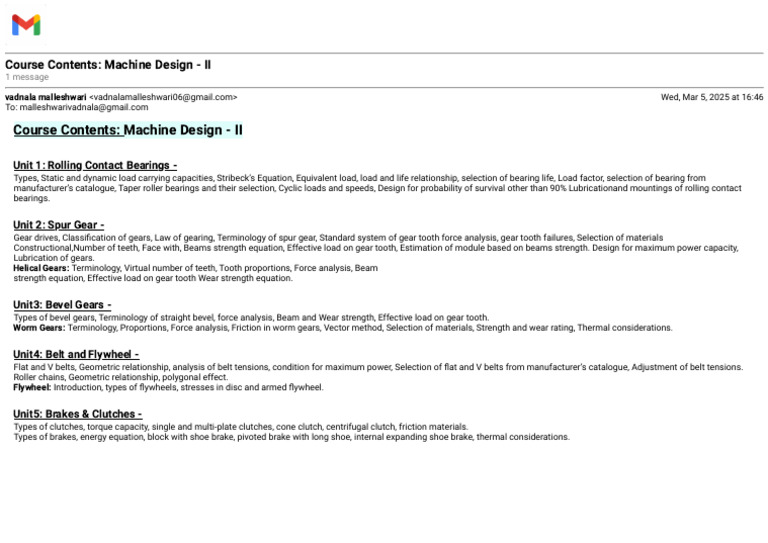Machine Design - II | PDF