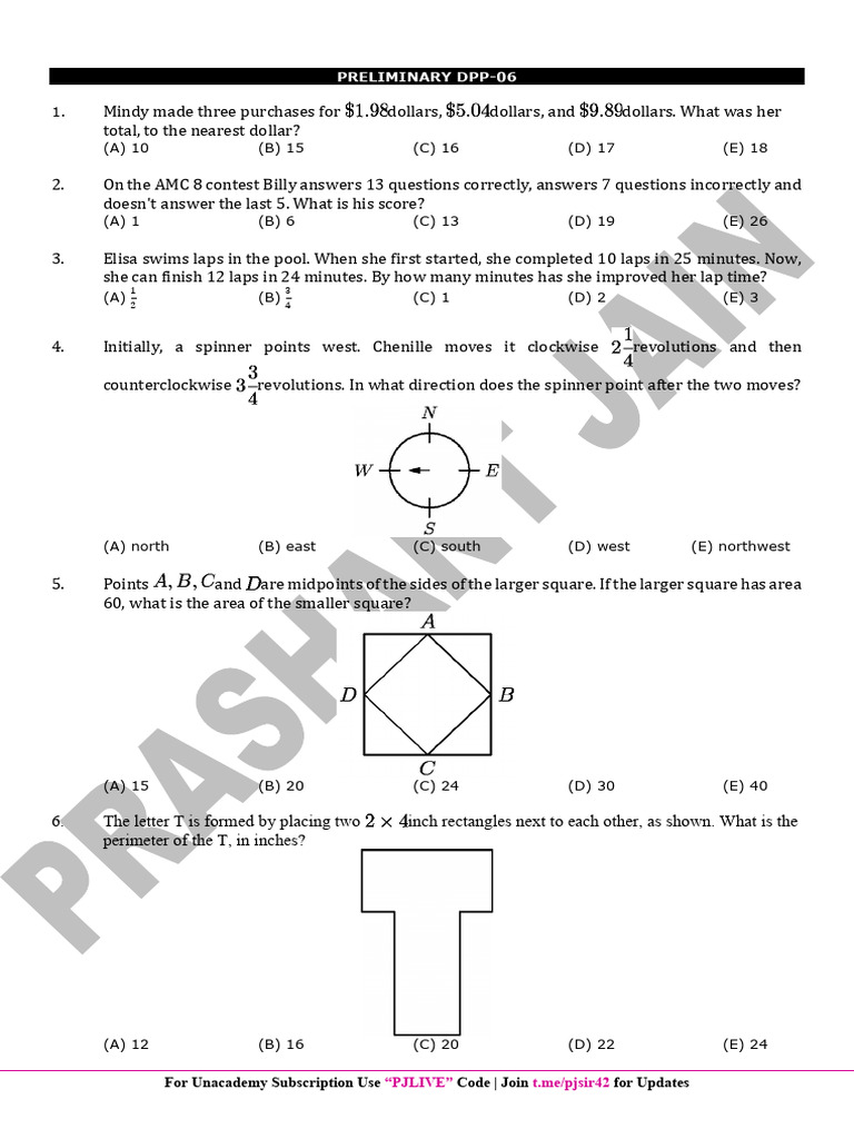 Unacademy Subscription Code & Math Problems | PDF | Area | Triangle