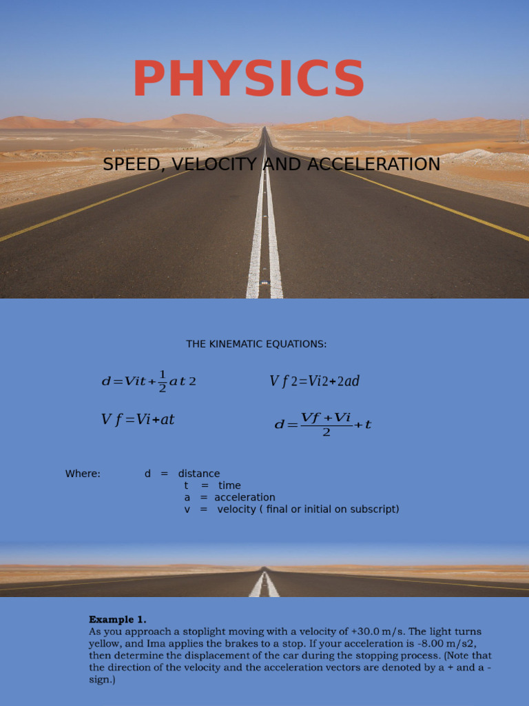 Physics 01.2 Introduction and 1 D Kinematics | PDF | Acceleration ...