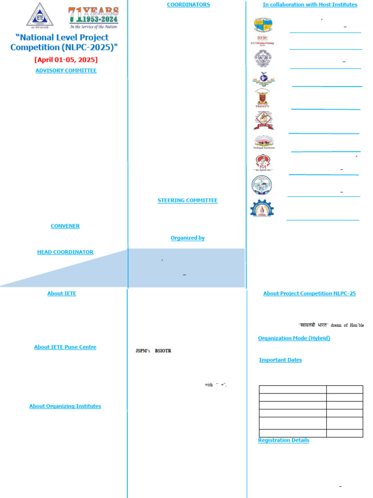 NLPC-2025: National Project Competition | PDF | Engineering | Science