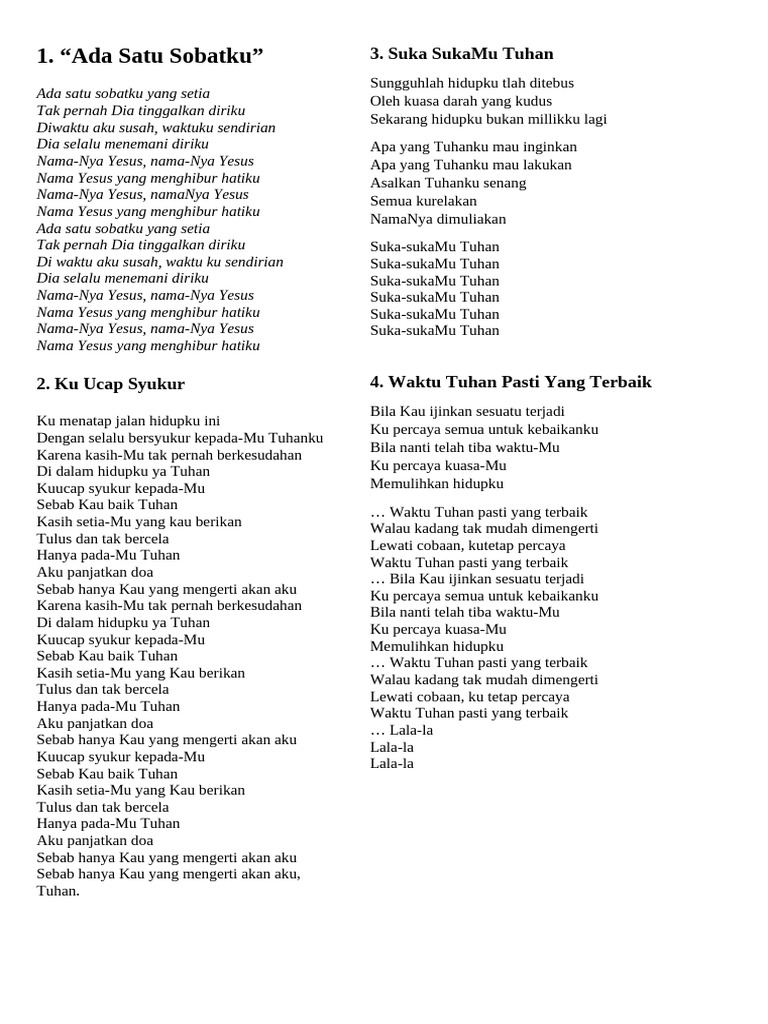 Lirik Lagu Rohani | PDF