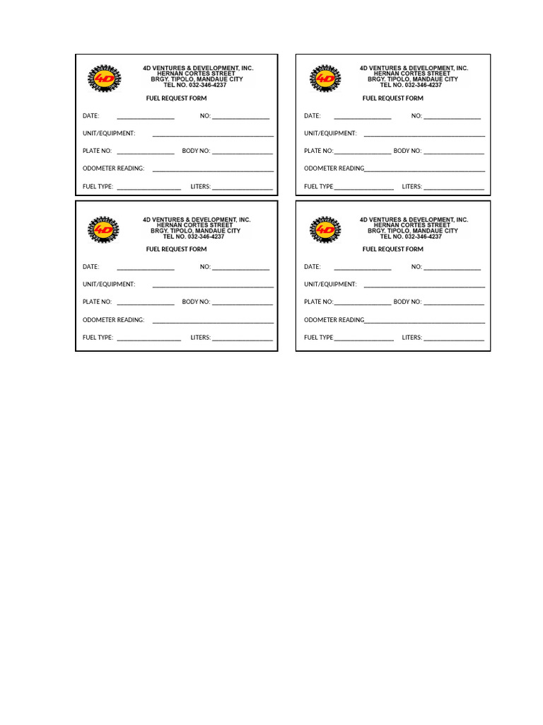 Fuel Request Form | PDF