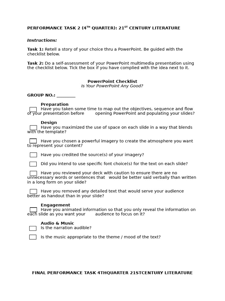 Performance Task 2 21ST Century Literature | PDF