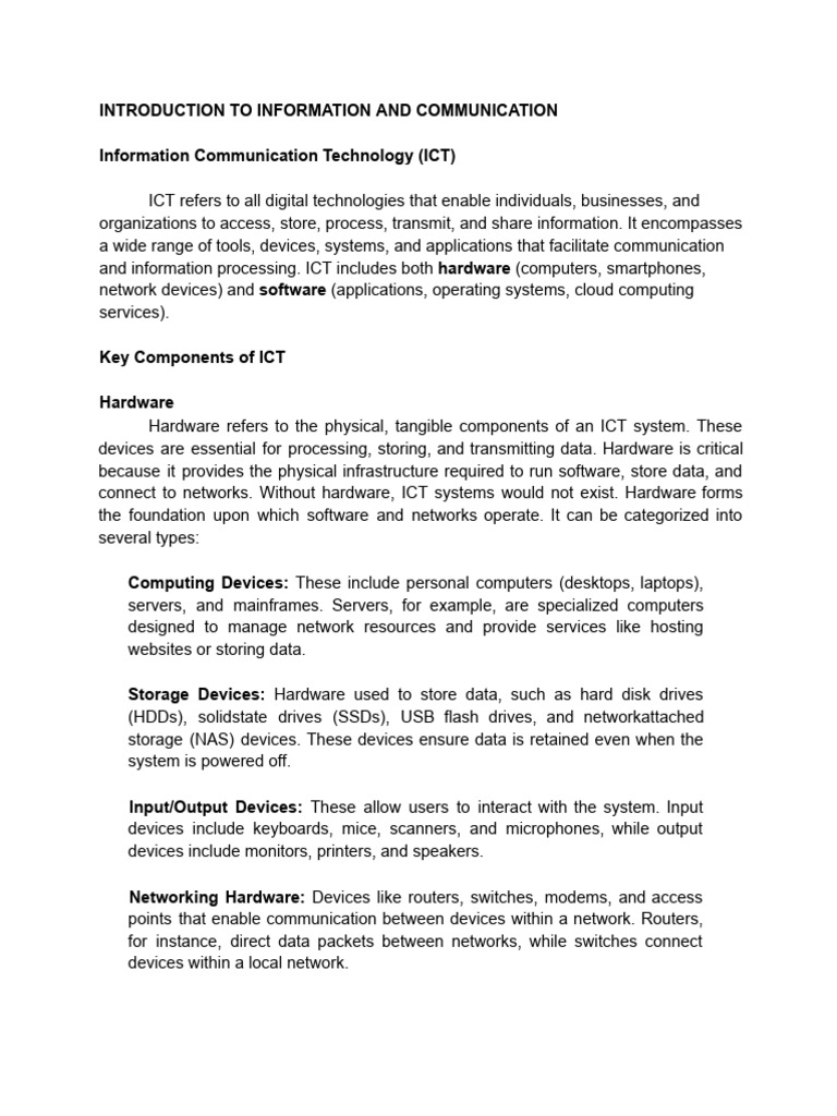Overview of Information Communication Technology | PDF | World Wide Web ...