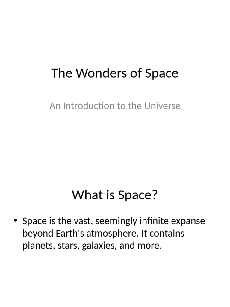 The Wonders of Space ? | PDF