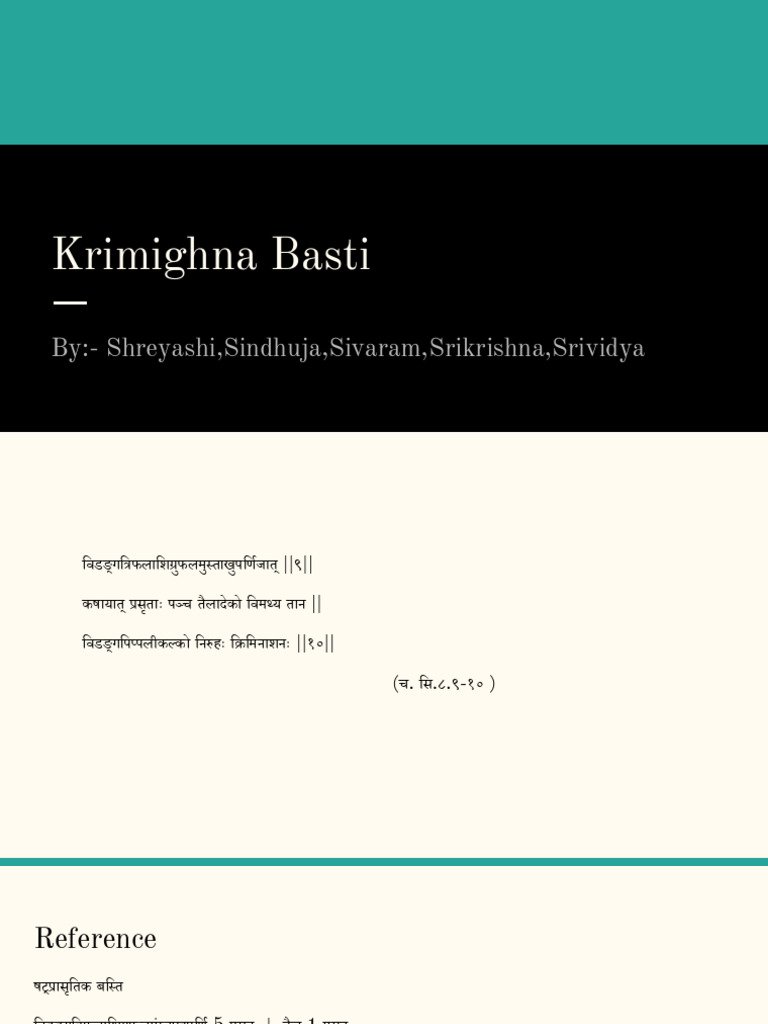 Krimighna Basti-1 | PDF