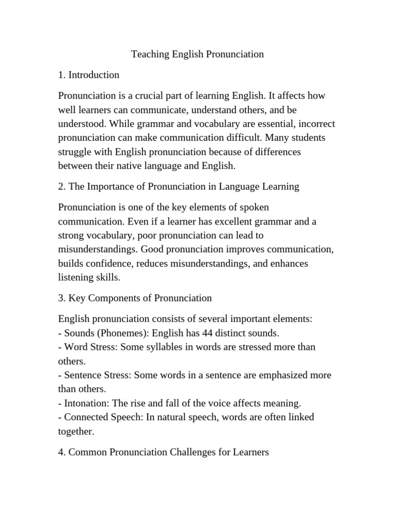 Teaching English Pronunciation Strategies | PDF | English Language ...