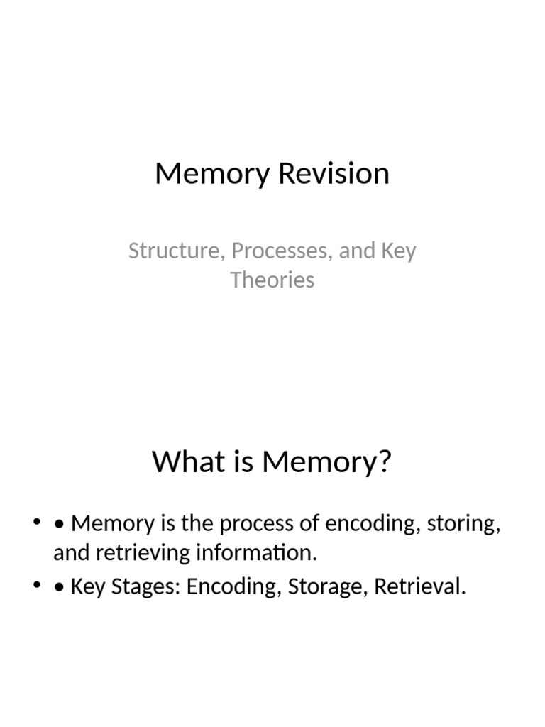 Yr 10 Memory Revision | PDF