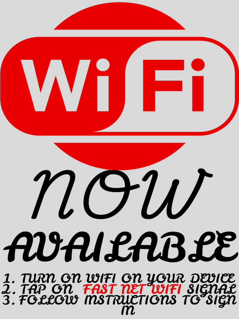 WIFI Now Available Sign Inside Plot | PDF