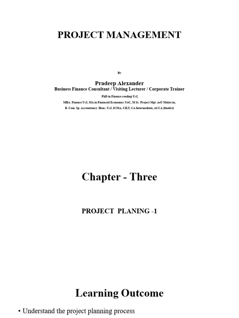 Chapter 3 Project Planing | PDF