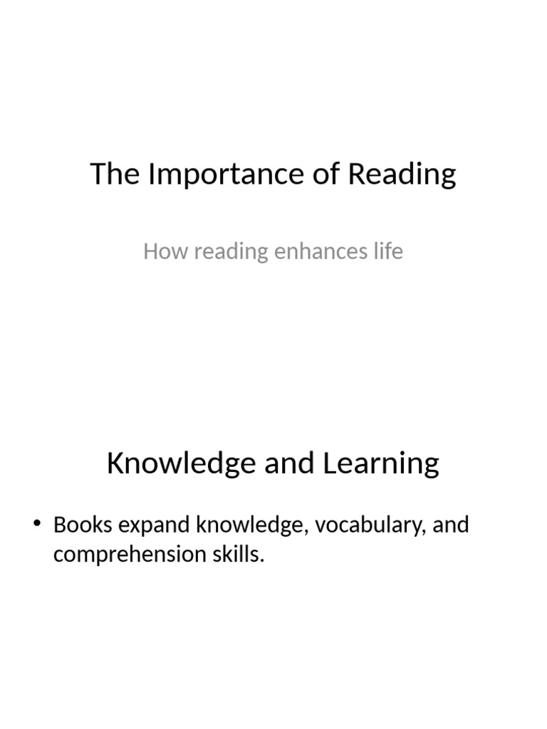 Importance of Reading | PDF